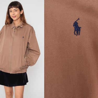 Polo Ralph Lauren Jacket 90s Khaki Sport Jacket Zip Up 1990 Polo Ralph Lauren Jacket 90s Khaki Sport Jacket Zip Up 1990