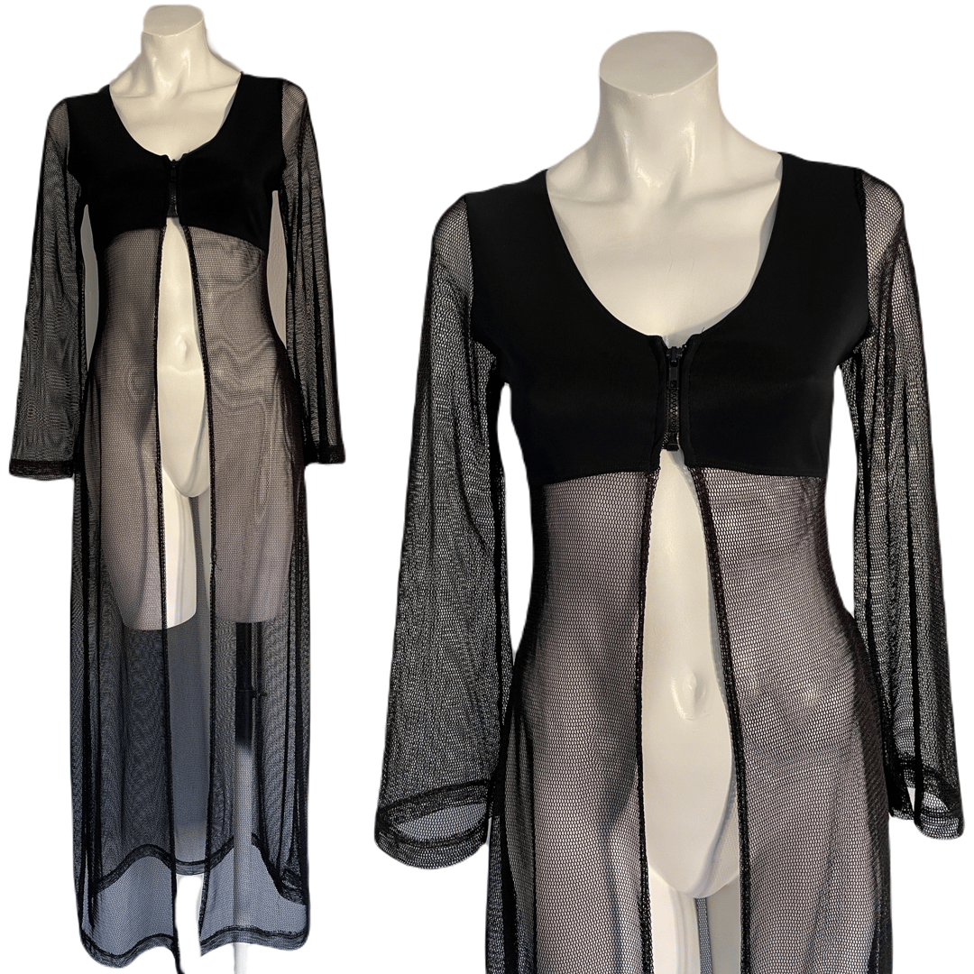1990's Black Mesh Duster | Antique Sugar | Phoenix, AZ