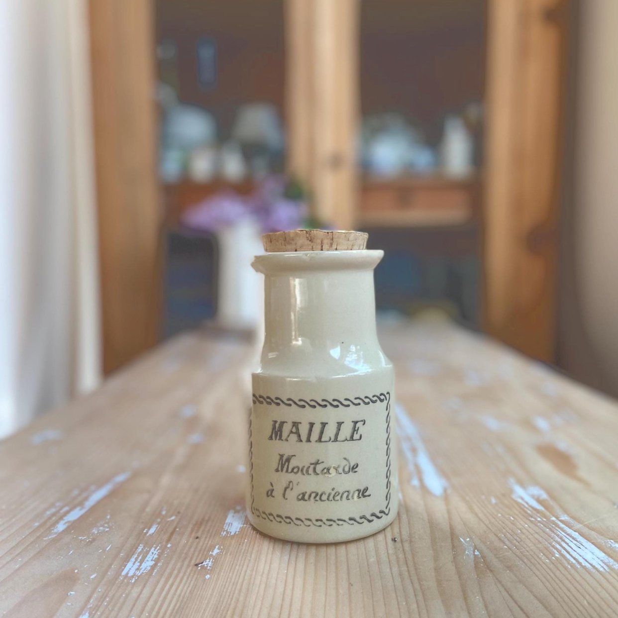 Beautiful rustic French stoneware tall mustard Maille pot | Grain Sac ...