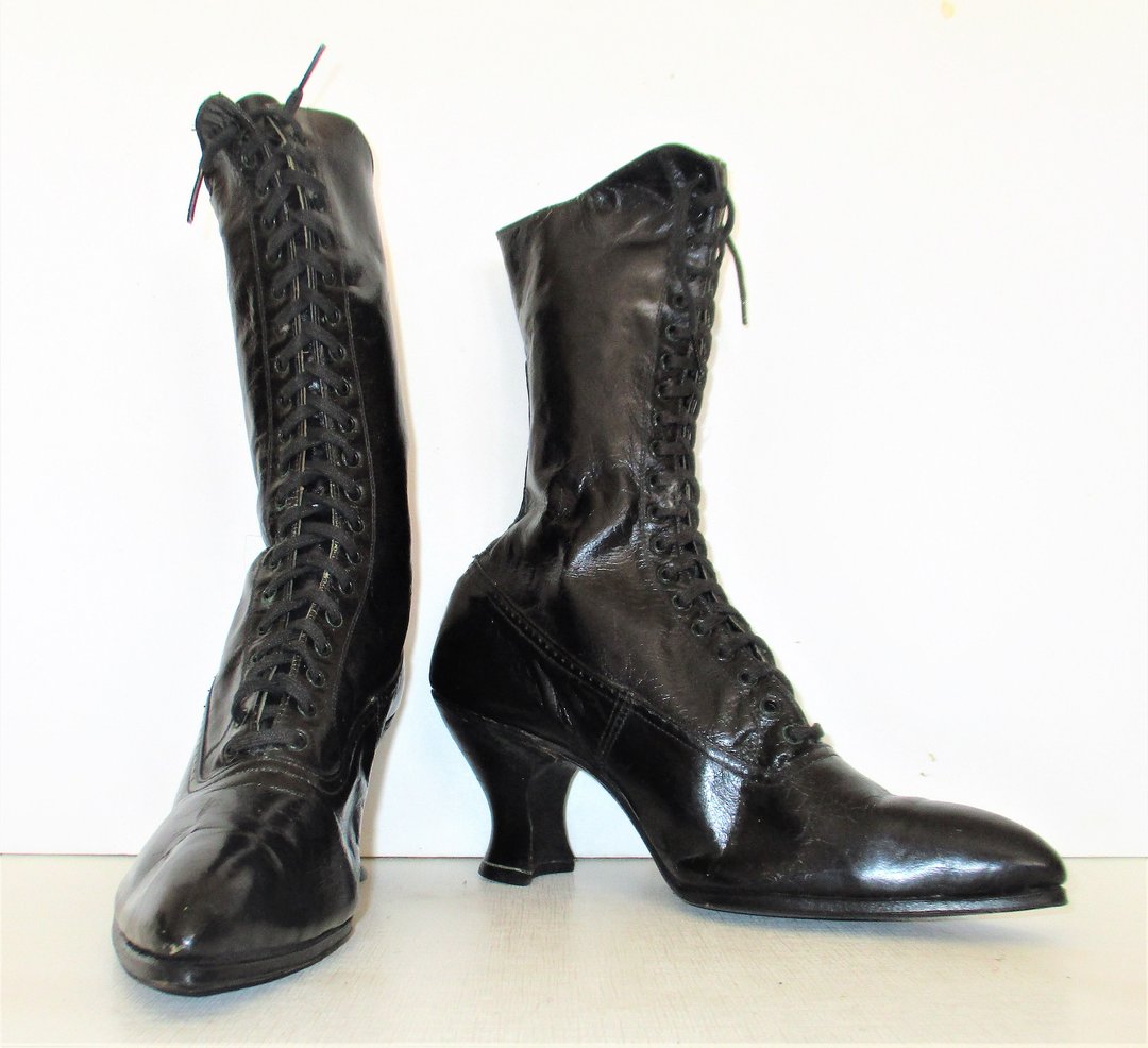Vintage 1900s Victorian Edwardian Granny Boots, Witches Boots, Size 5N ...
