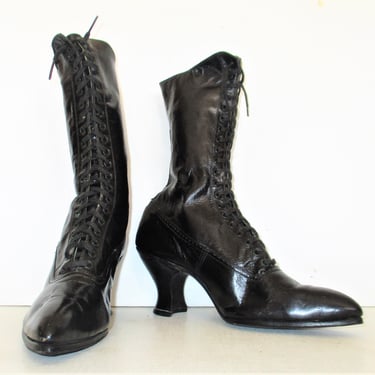 Vintage 1900s Victorian Edwardian Granny Boots, Witches Boots, Size 5N ...