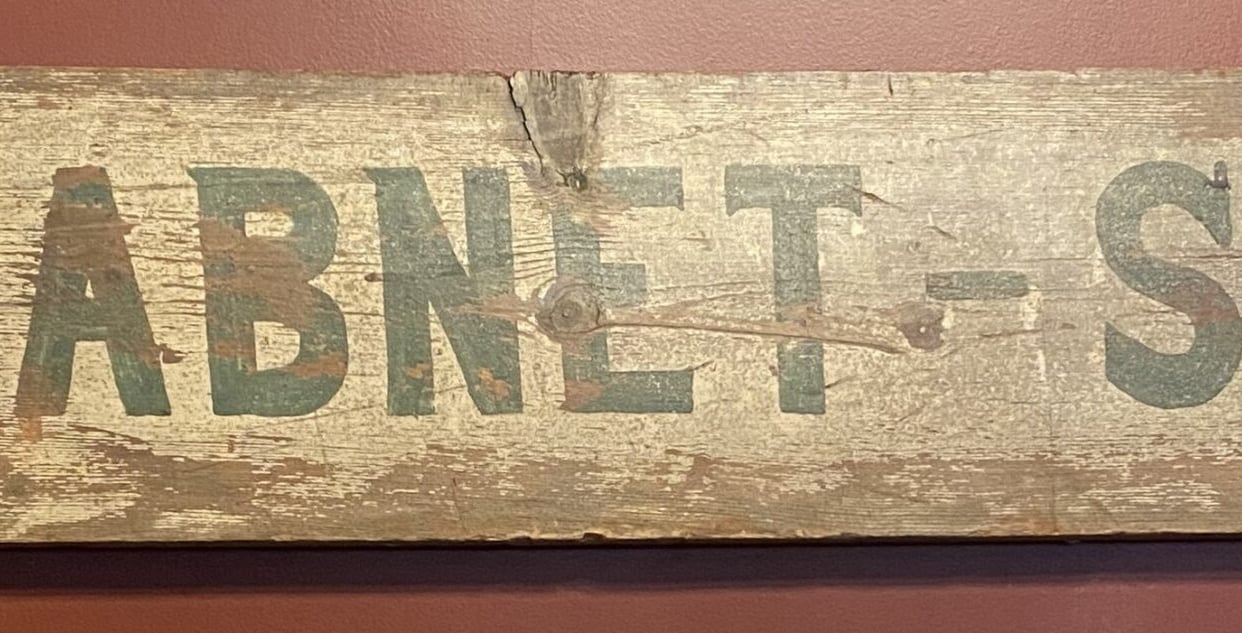 Antique Cabinet Shop Sign | Salvage One - Chicago, IL | ATTIC