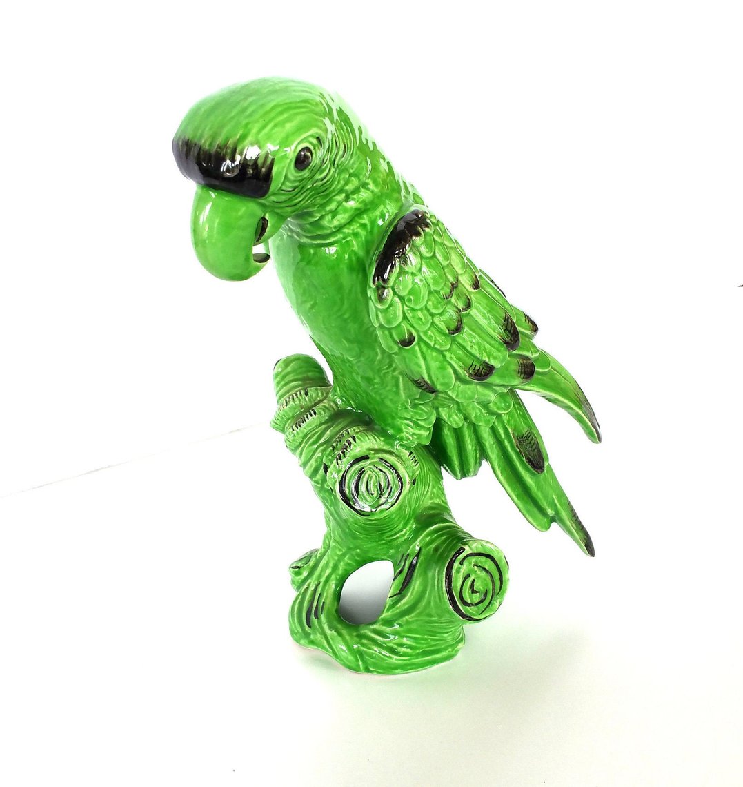 Hollywood Regency Lime Green Italian Porcelain Parrot | Modern Picks ...