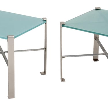 Donald Deskey Style Art Deco Steel Side Tables, | Showplace Antique ...