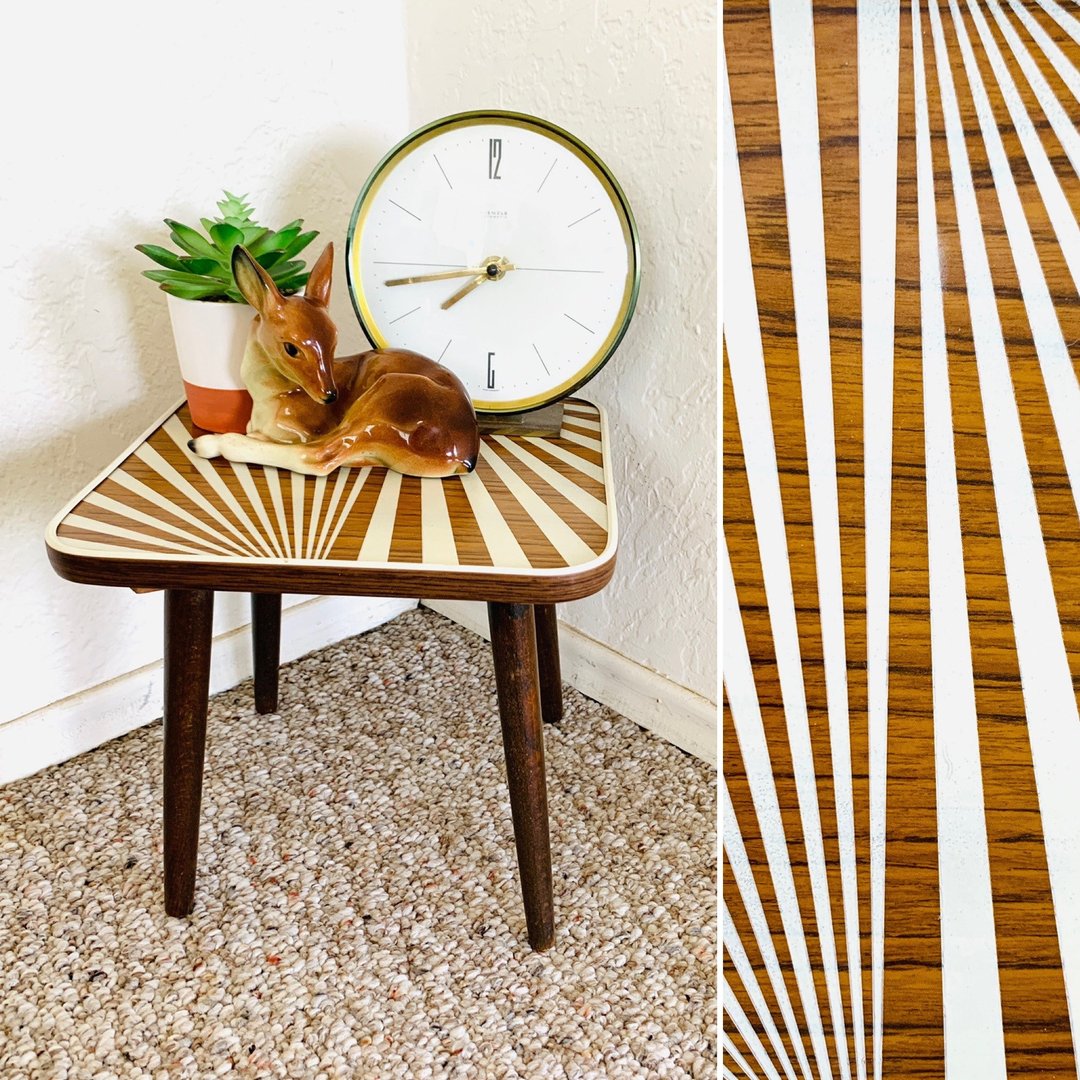 Brown Mid Century Formica Plant Stand | Dadacat | San Diego, CA