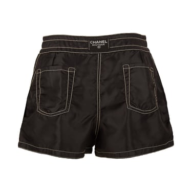 Chanel Black Contrast Stitch Logo Shorts | Treasures of NYC - New York ...