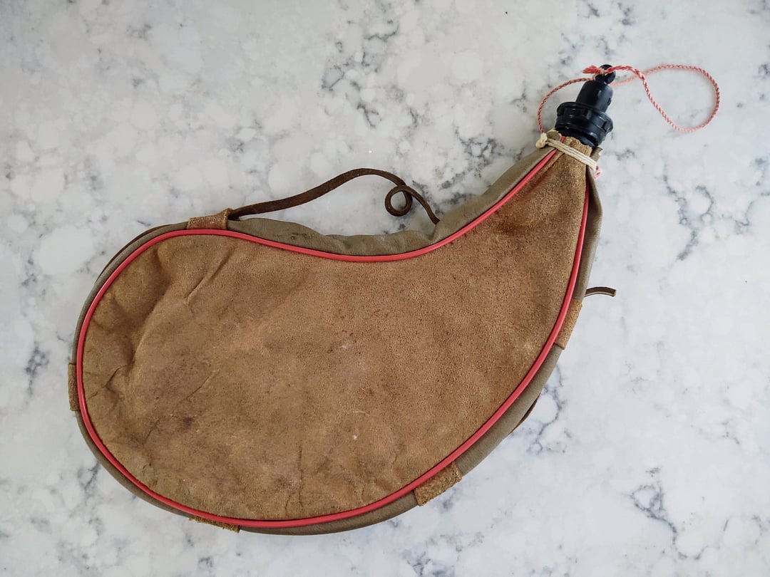 Vintage Leather Spanish Wine Bladder Canteen with Lid | Juniper Peak ...