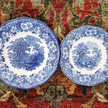 2 Wedgwood Blue English China Plates~Enoch Wedgwood | Jewels and Metals ...