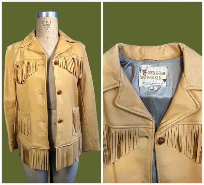 BERMAN BUCKSKIN CO. Vintage 50s 60s Leather Fringe Jacket | 1950s 1960 ...