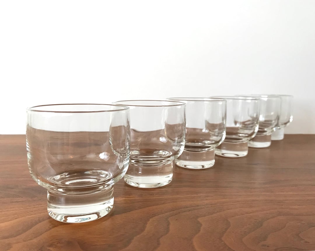 Eva Zeisel Stockholm Double Old-Fashioned Glasses by Federal Glass ...