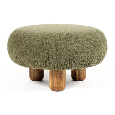 Custom Modernist Japandi Bolete Ottoman / Footstool — Turned Ash legs ...