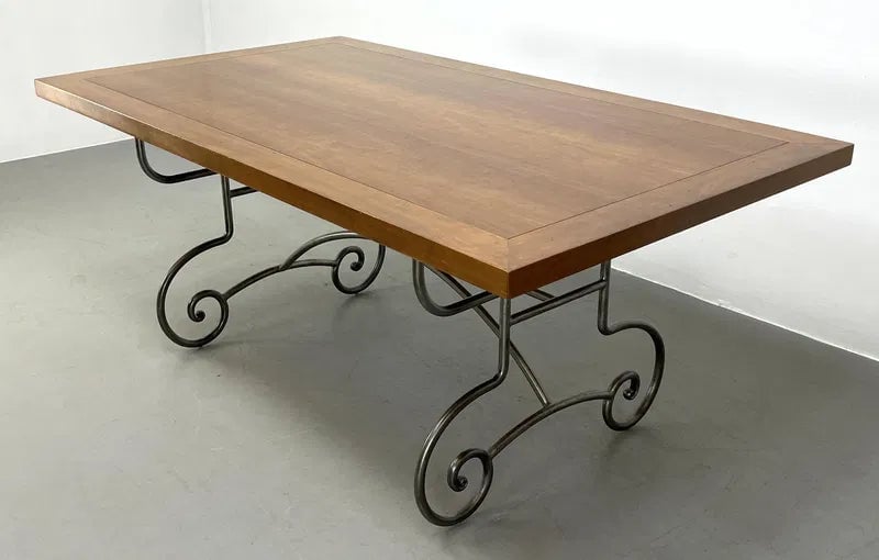 FRENCH BAKER’S STYLE DINING TABLE WITH DECORATIVE | Modern Redux ...