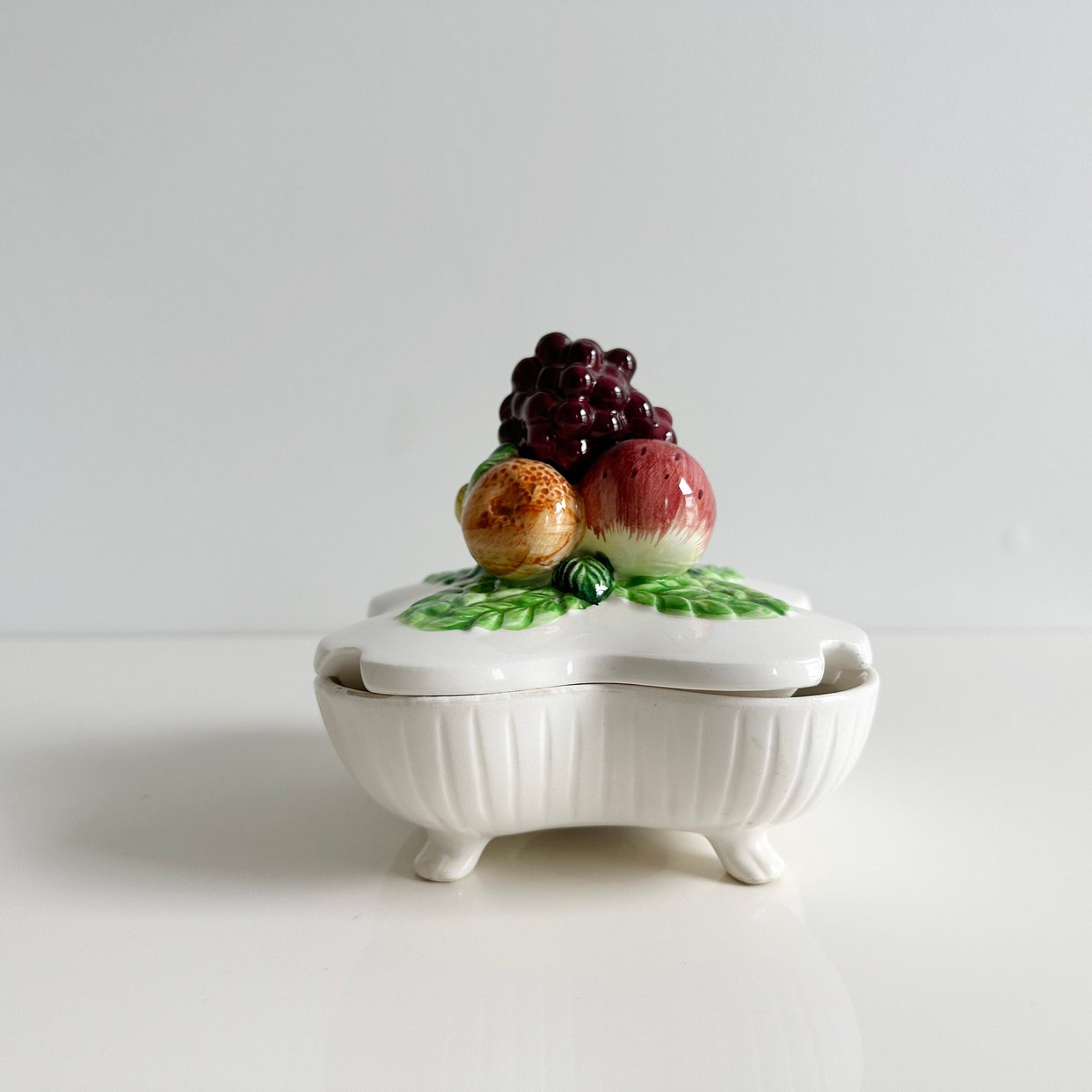 Lefton Fruit Themed Ceramics: Cup & Divided Condiment Dish | Table ...