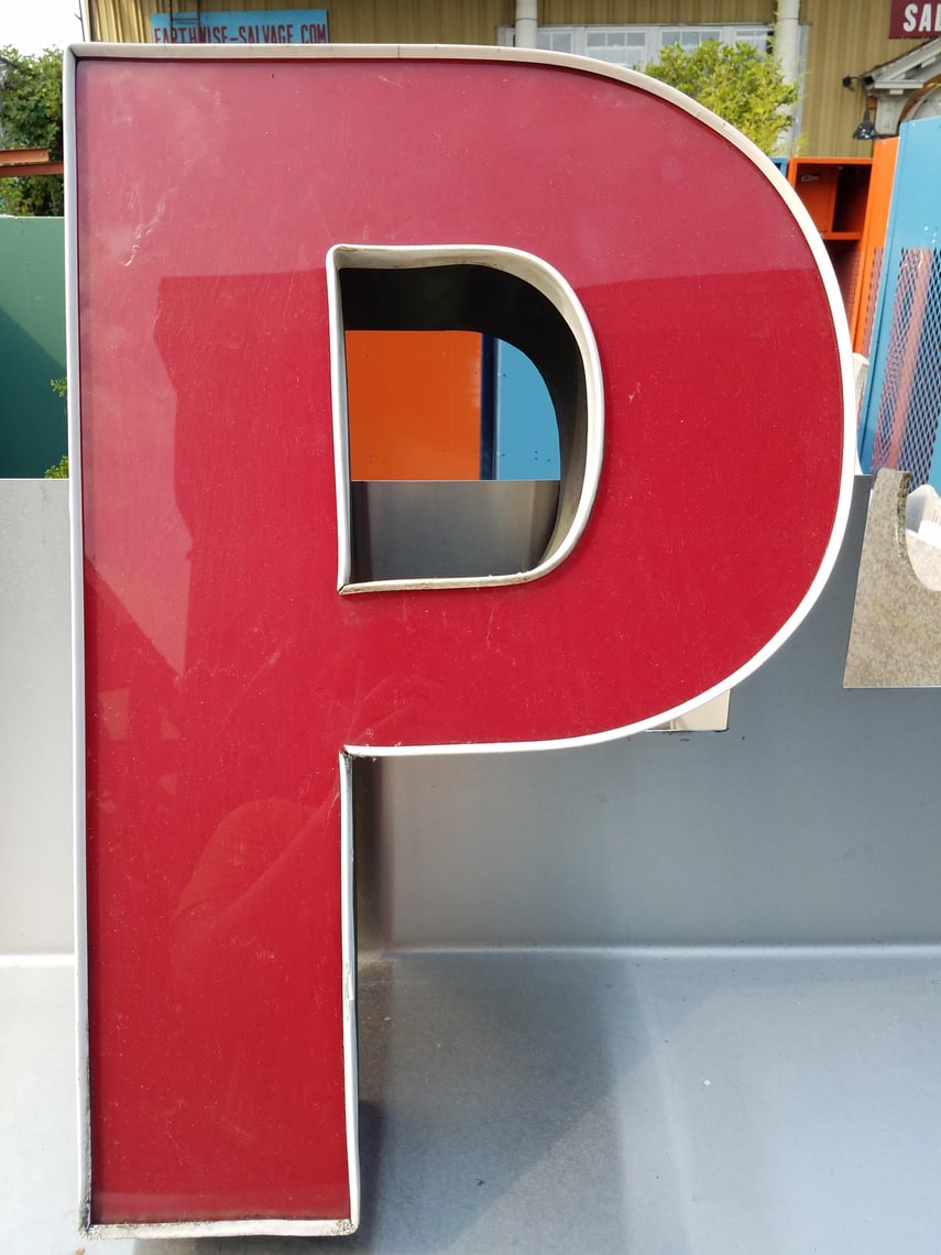 Steel LED Sign Letter 23 inches - P | Earthwise Architectual Salvage ...