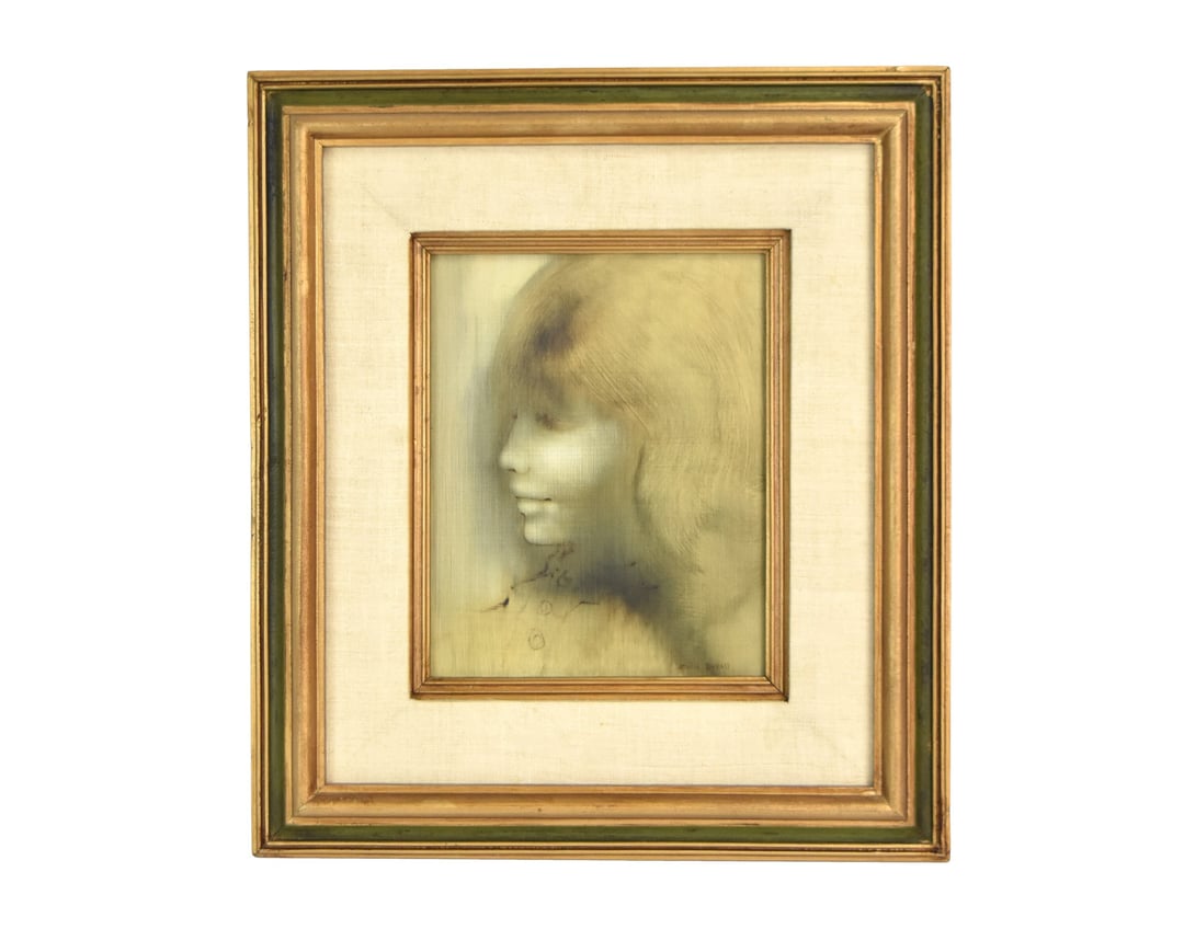 Zora DuVall Ethereal Portrait of Young Girl Vintage Midcentury Oil ...