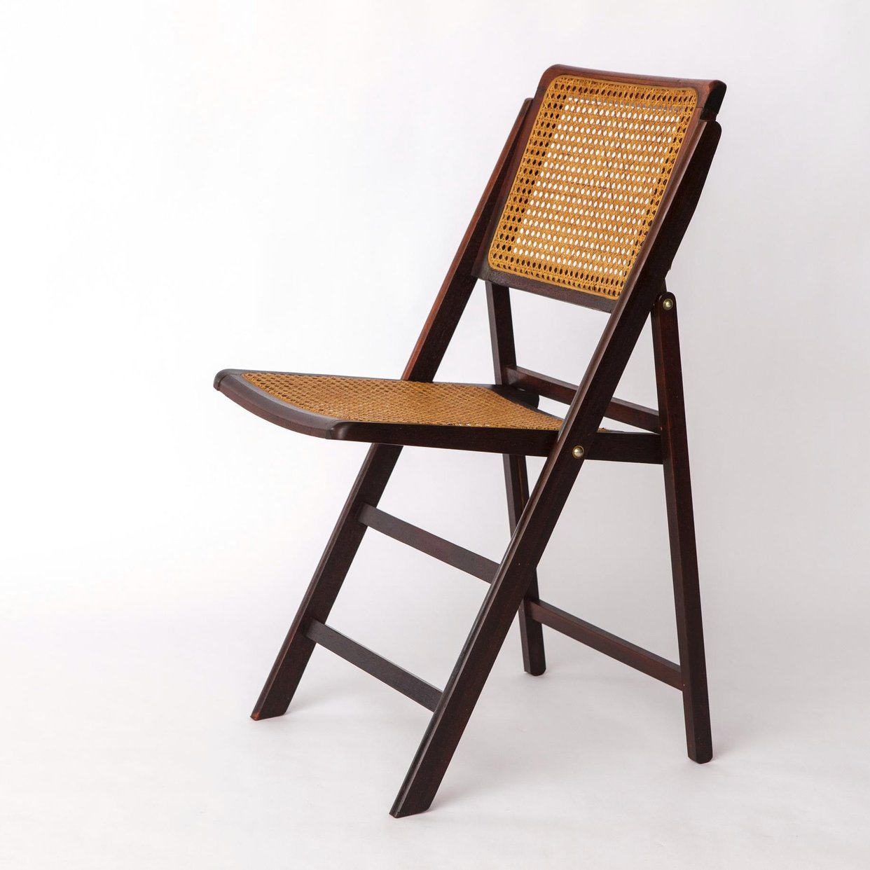 Vintage Teak Folding Chair with Original Cane Seat – 1970 | 1001 ...
