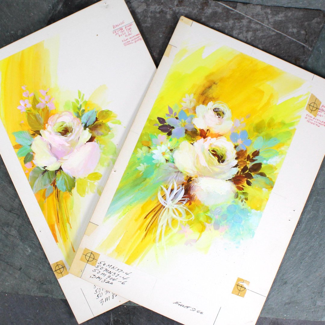 VERY RARE! ORIGINAL Gouache Paintings by Artist Shu Dick Ju | | Bixley | Brookline, MA