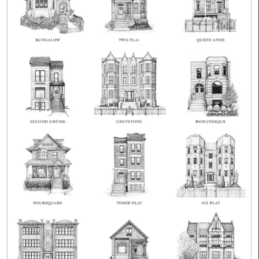 A Guide To Chicago Home Styles Art Print | Lost Girls Vintage | Logan ...