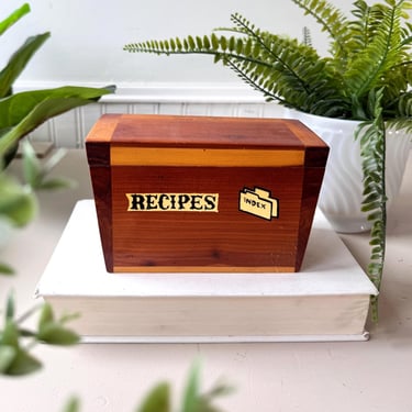 Vintage 1960s Wooden Recipe Box with “Recipes” & “Index” | Midmay ...