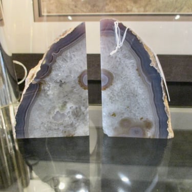 PAIR OF LARGE GEODE BOOKENDS | Sarah Cyrus Home - Atlanta, GA | ATTIC