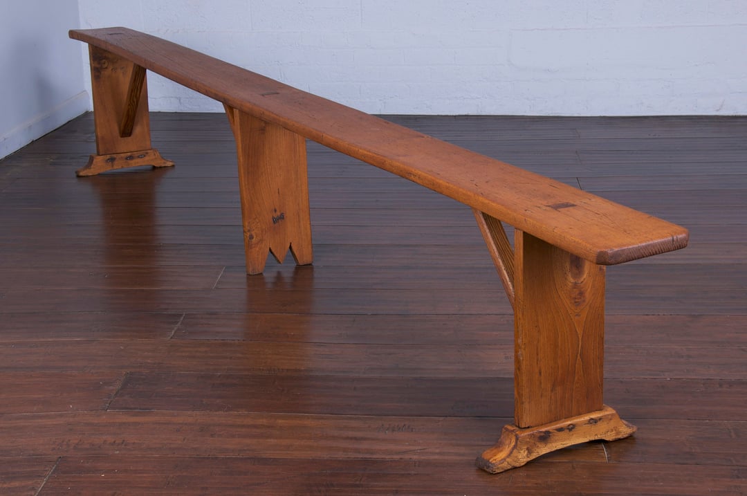 19th Century Country French Farmhouse Mixed Wood Harvest Bench ...