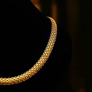 Vintage Peru 14k Yellow Gold Mesh Link Necklace, 7 | Good's Vintage ...
