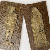 Vintage Brass Rubbing Plates Wall Hanging Set, Lady Elizabeth Verney ...
