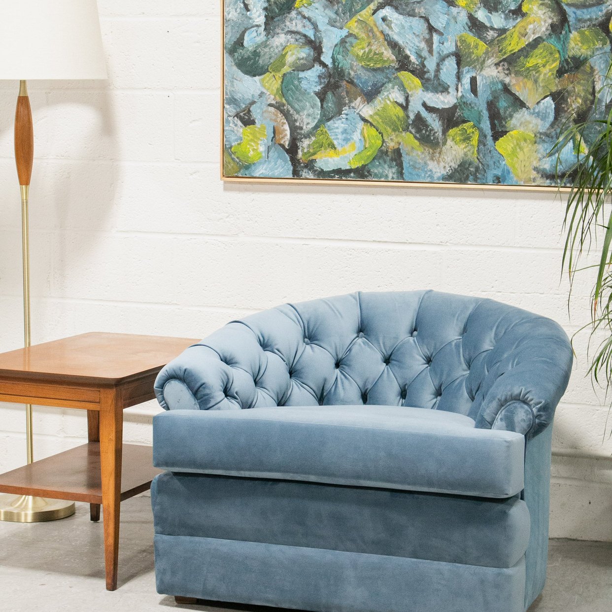 Blue Tufted Vintage Regency Chair | Sunbeam Vintage - Highland Park ...