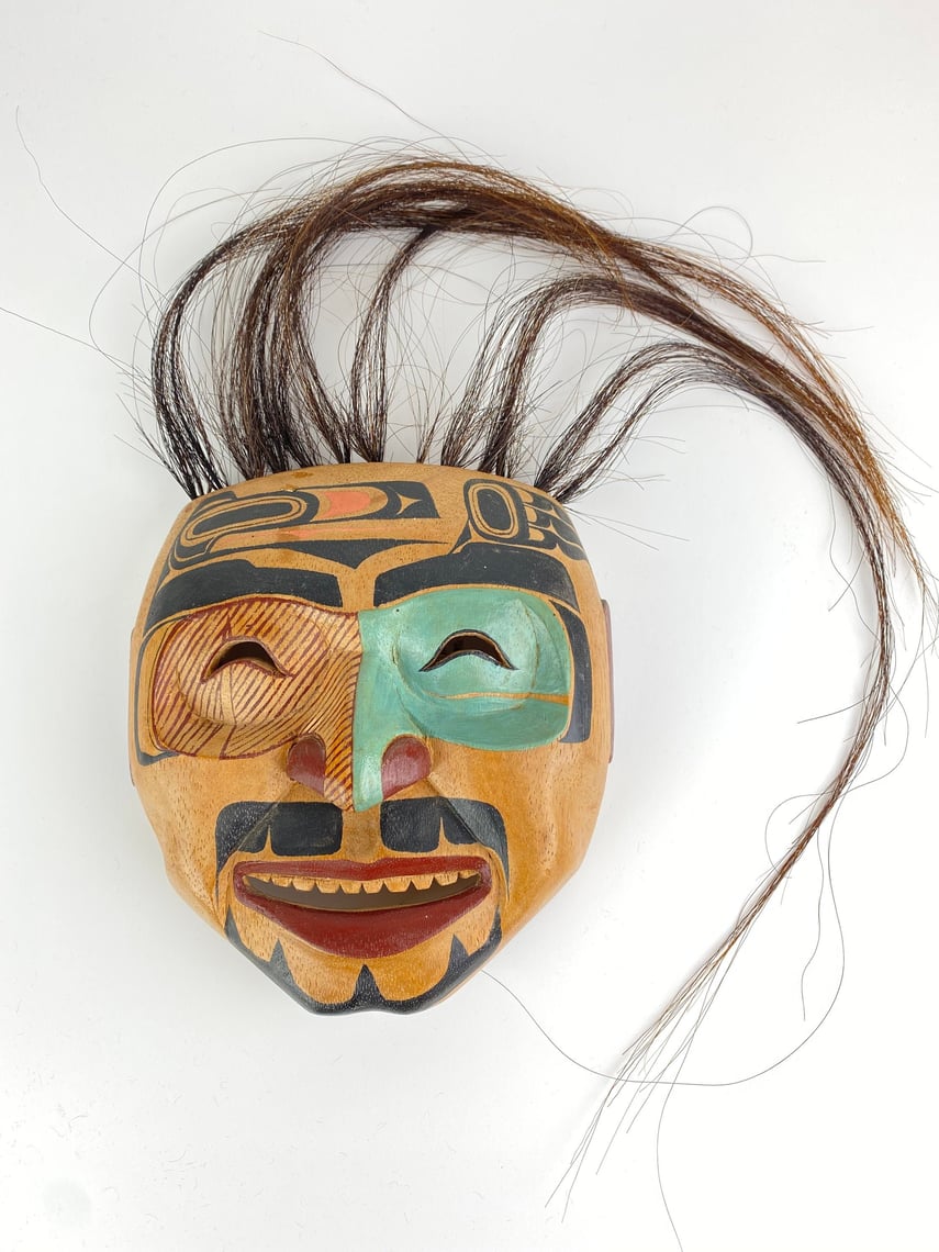 Vintage Native American First Nations Carved Wood Mask Art Horse ...