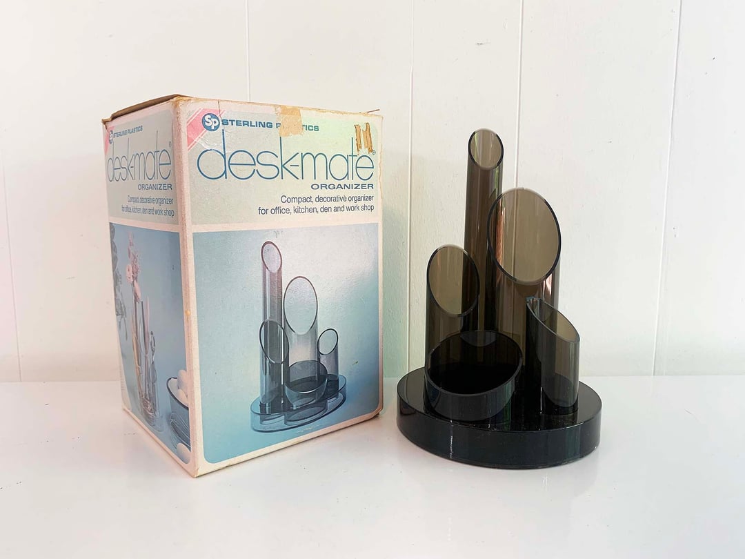 Vintage Desk Organizer Desktop Sterling Plastics NIB Desk-Mate Storage ...