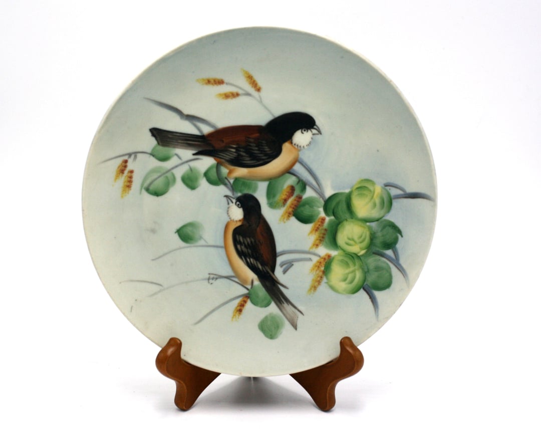 vintage lefton Chickadee plate hand painted | Susan Gonzalas ...