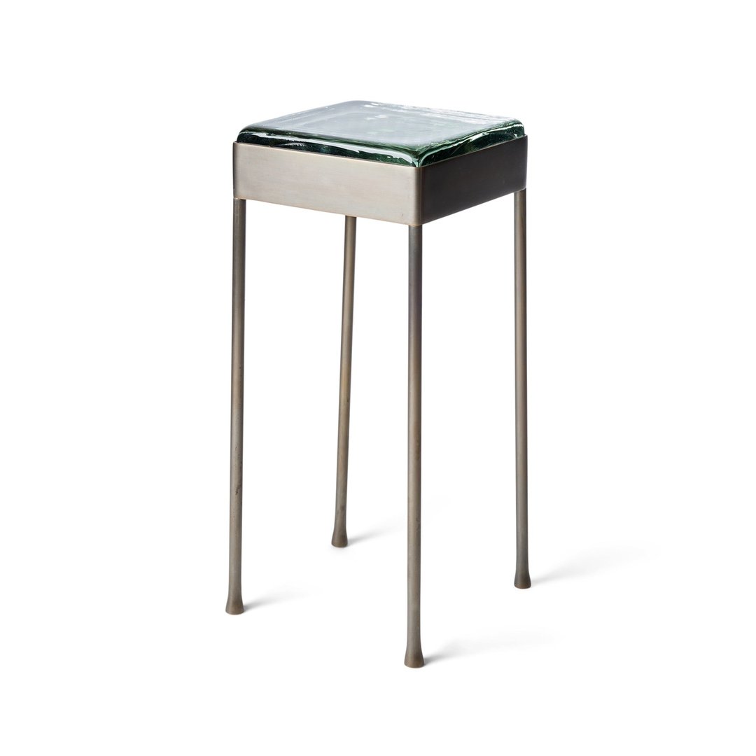 Glass Block Cocktail Table in Stainless with Perforated Top by | Wyeth ...