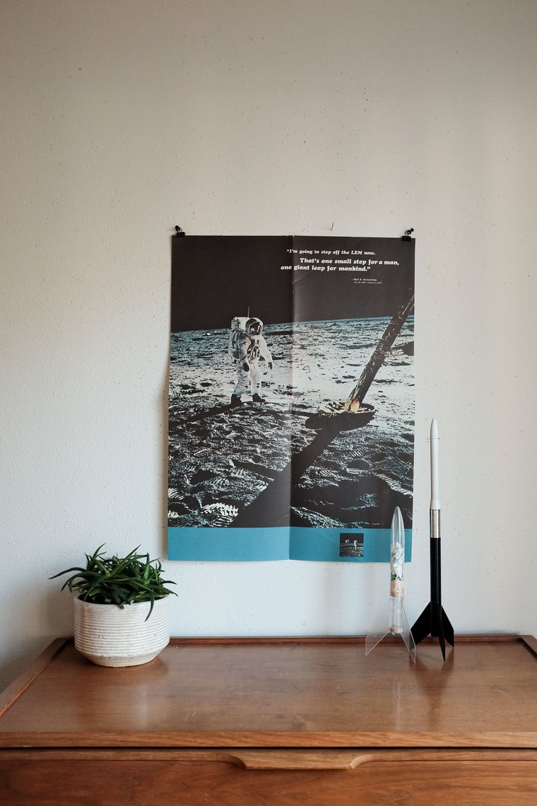 NASA 1969 One Small Step for Man poster | Microscope Telescope ...