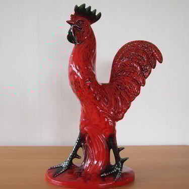 Vintage ROYAL Haeger Ceramic Red ROOSTER SCULPTURE 20" High, | Refuge ...