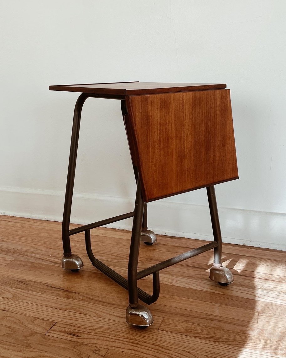 Drop Leaf Side Table on Casters | Counter-Space | Los Angeles, CA