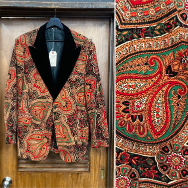 Vintage 1960’s Velvet Paisley Mod Smoking Jacket Blazer | Vintage on ...