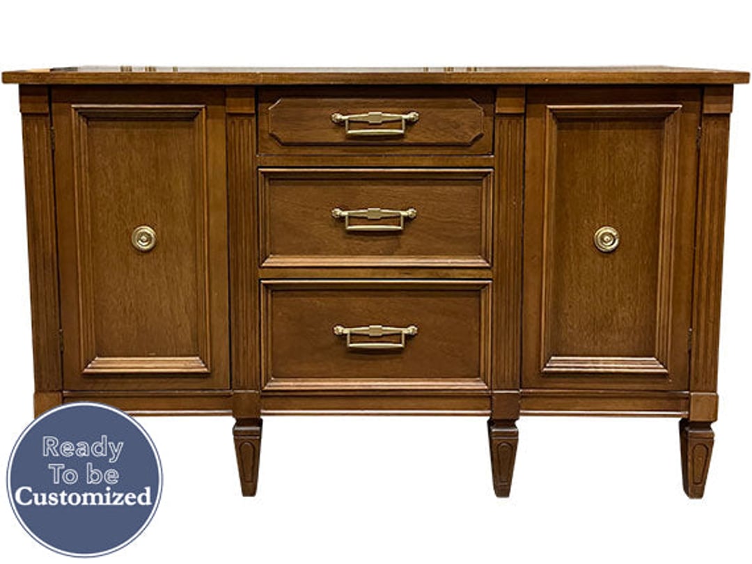 50" Unfinished 2 Door 3 Drawer Vintage Buffet #08661 | MegMade Custom ...