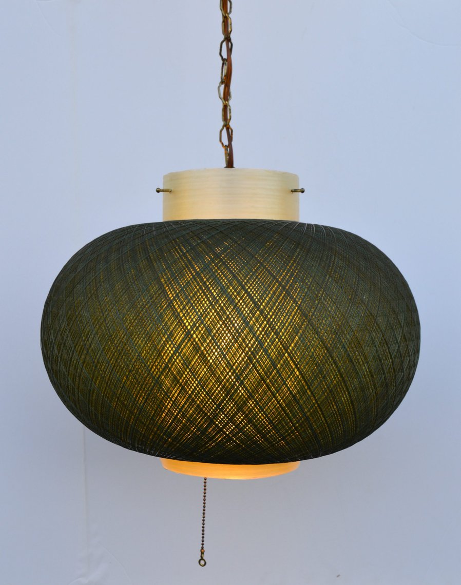 Stellar Teal & Green Spun Fiberglass Pendant Light | Mid-Century Modern ...
