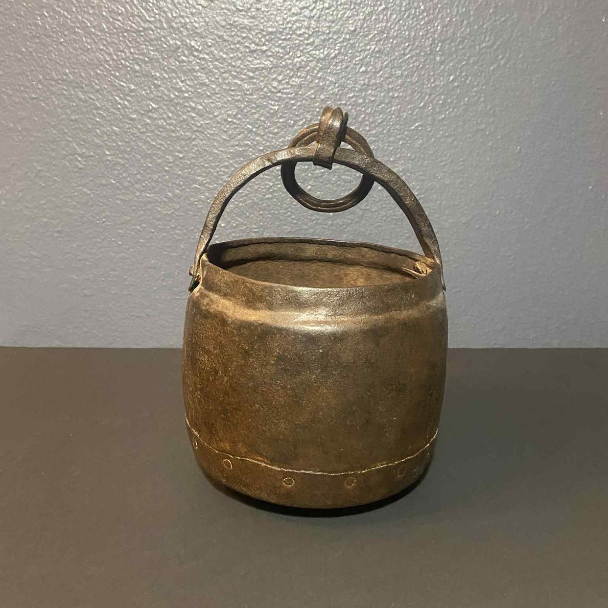 Antique Hand-Forged Wrought Iron Cauldron – 19th Century Rustic ...