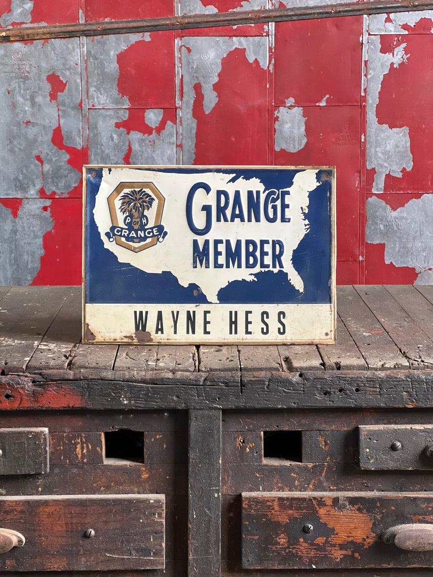 Vintage Patrons of Husbandry Grange Member Metal Farm Sign Decor ...