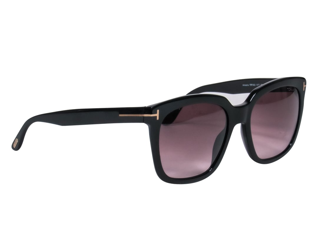 Tom Ford - Black Frame "Amarra" Sunglasses w/ Purple-Toned Lenses ...