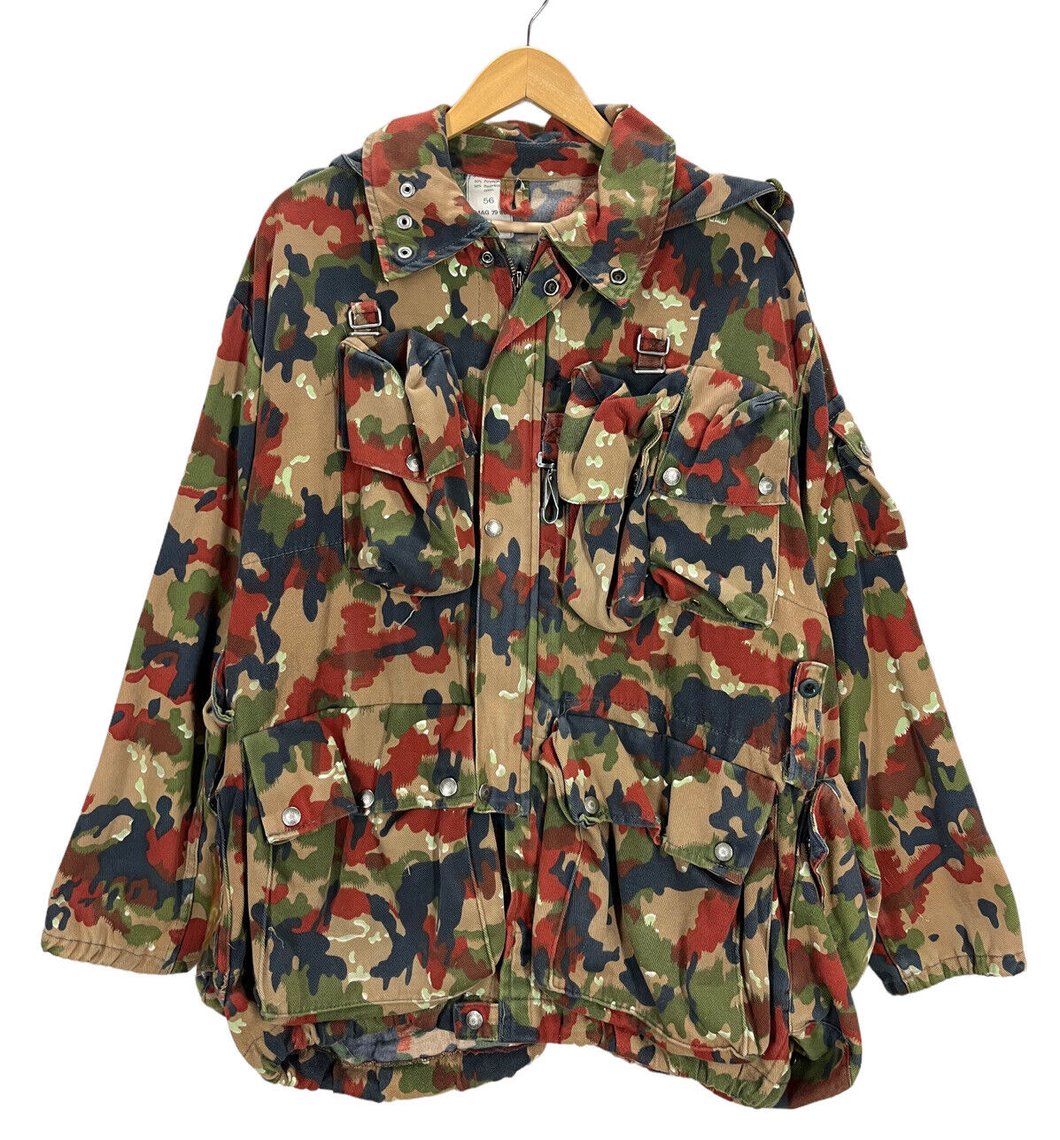 Vintage Swiss Military Alpenflage Camo Combat Army Combat Jacket XL ...