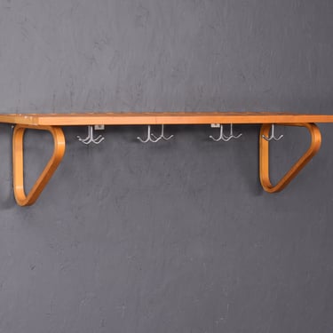 Alvar Aalto Wall-Mount Slat Shelf Coat Rack Hat Rack Mid-Century ...