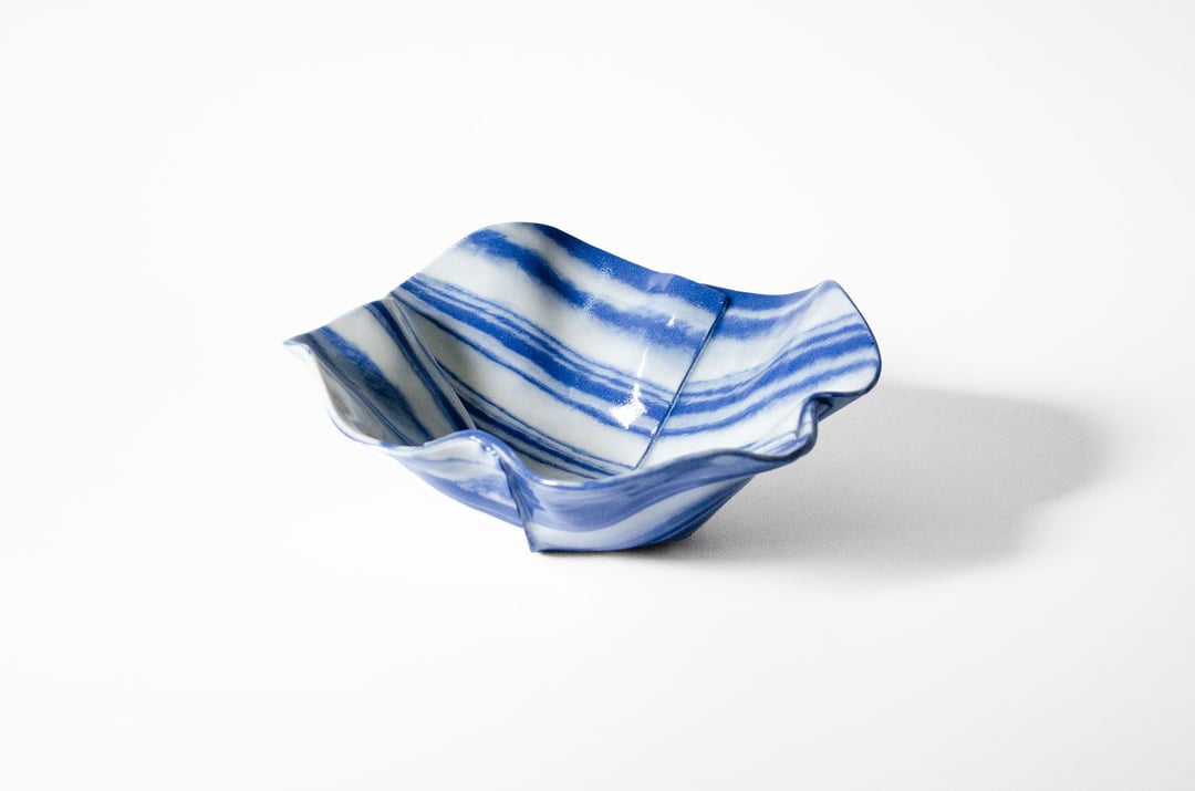 Origami Pottery Neriage Ruffle Bowl | Saori M Stoneware | Auburn, WA