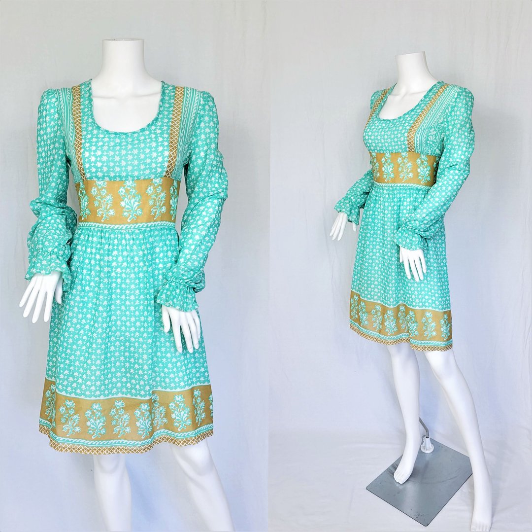 Dolly Rockers 1960's Mint Green Sari Fabric Design Short Dolly | Jelly ...