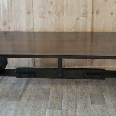 Rustic Industrial Designer Solid Walnut 12 Chair Rectangular Dining ...