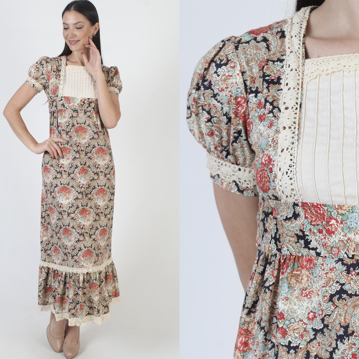 Dirndl Bodice 70s Renaissance Fair Dress, Medieval Renn | American ...