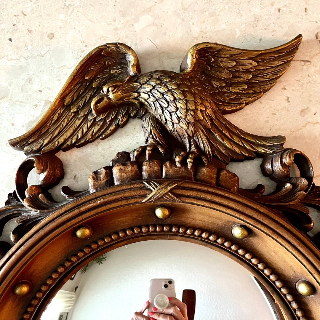 Vintage Syroco Wood Mirror | Federal Eagle Mirror | Gold Eagle Mirror ...