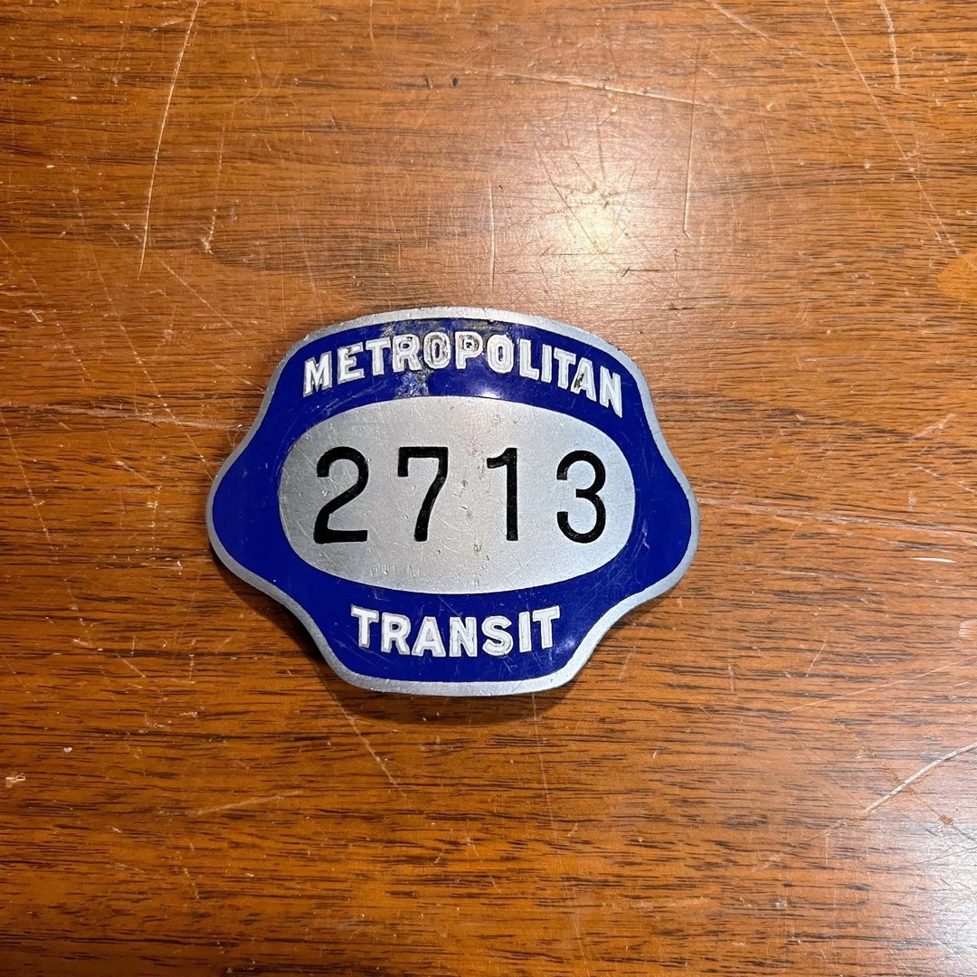 Vintage Metropolitan Transit Hat Badge Metal Enamel 2713 1950s | Over ...