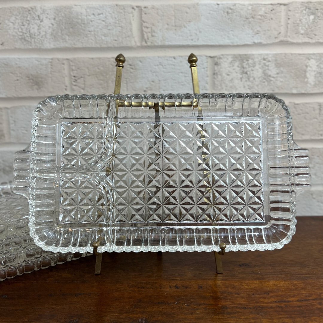 Vintage Anchor Hocking Diamond Pattern Snack Trays - Set of 5 | Good ...
